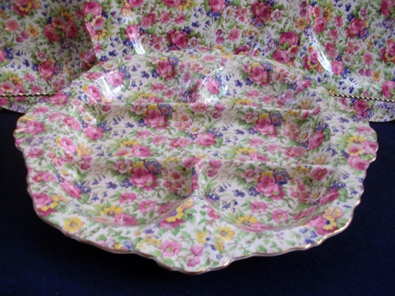 ROYAL WINTON GRIMWADES SUMMERTIME CHINTZ (c.1934-50) 5 PART HORS D ...